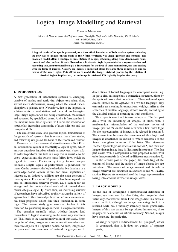 (PDF) Logical Image Modelling and Retrieval