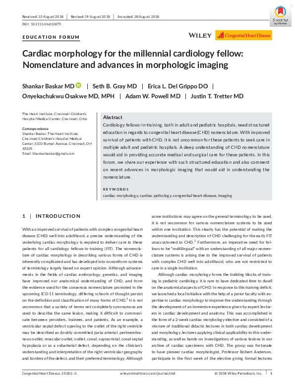 (PDF) Cardiac morphology for the millennial cardiology fellow ...