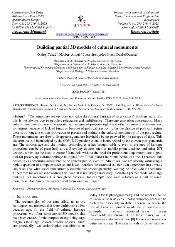 (PDF) Building partial 3D models of cultural monuments