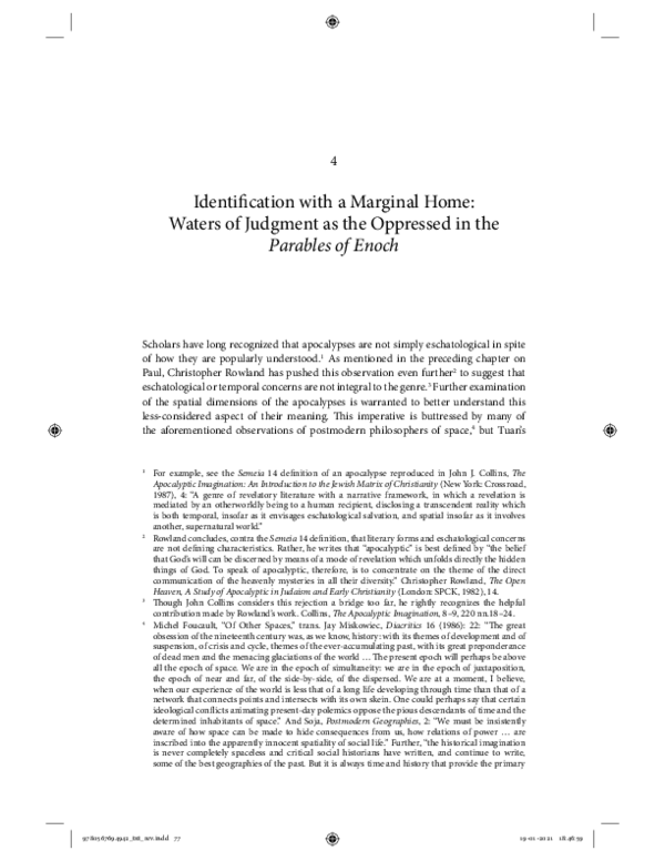 (PDF) Identification with a Marginal Home: Waters of Judgment as the ...