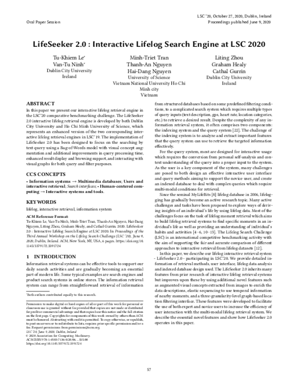 (PDF) LifeSeeker 2.0: Interactive Lifelog Search Engine at LSC 2020