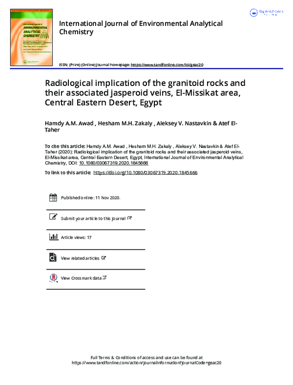 (PDF) Radiological implication of the granitoid rocks and their ...