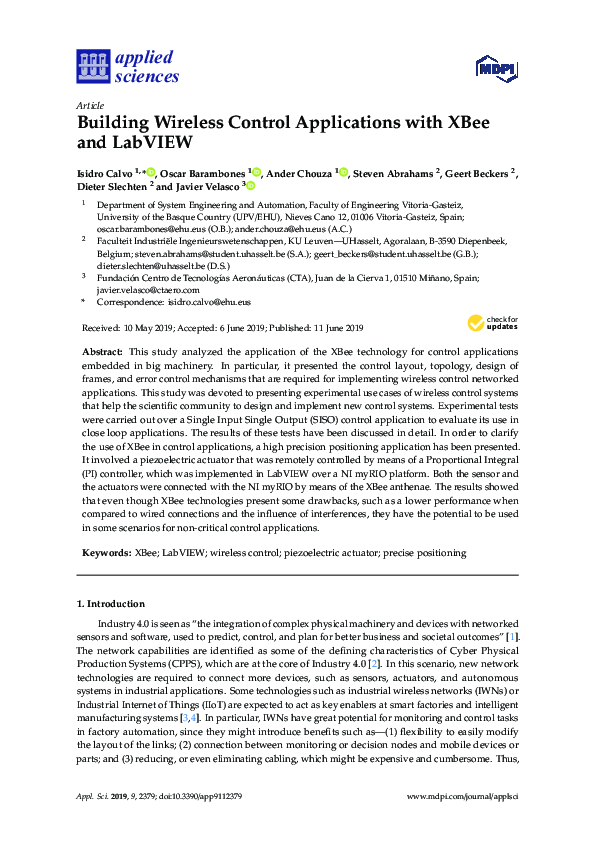 (PDF) Building Wireless Control Applications with XBee and LabVIEW | Javier Mauricio Robledo ...