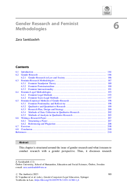 (PDF) Gender Research and Feminist Methodologies
