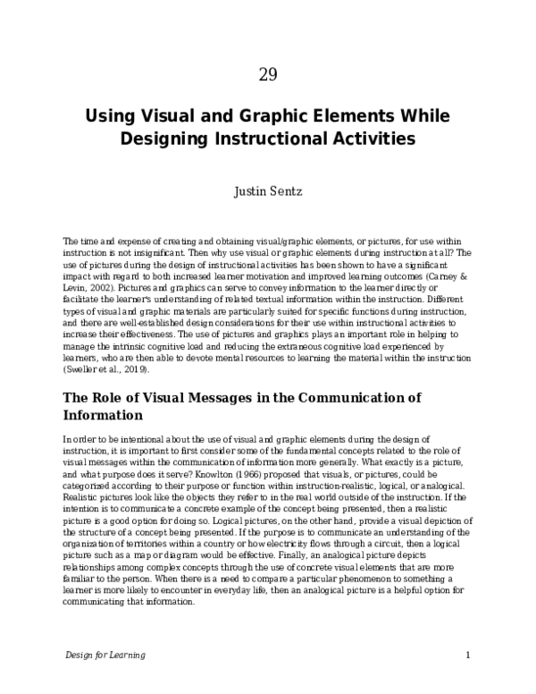(PDF) Using Visual and Graphic Elements While Designing Instructional ...