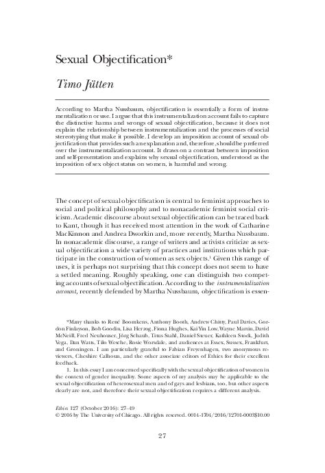 (PDF) Sexual Objectification