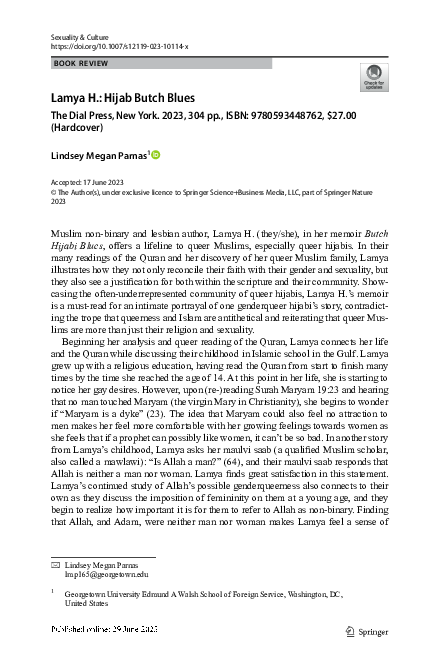(PDF) Lamya H.: Hijab Butch Blues