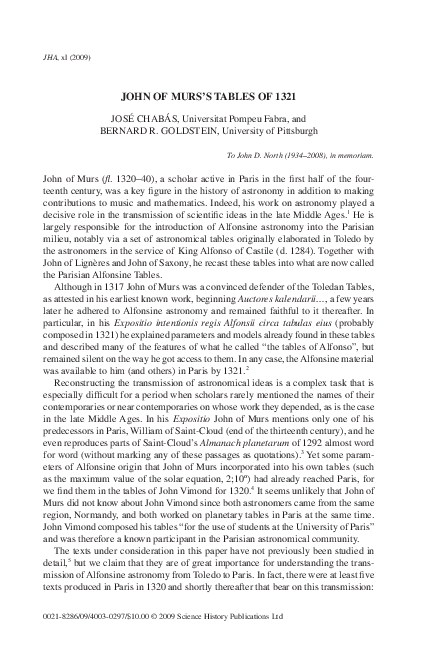 (PDF) John of Murs’s Tables of 1321