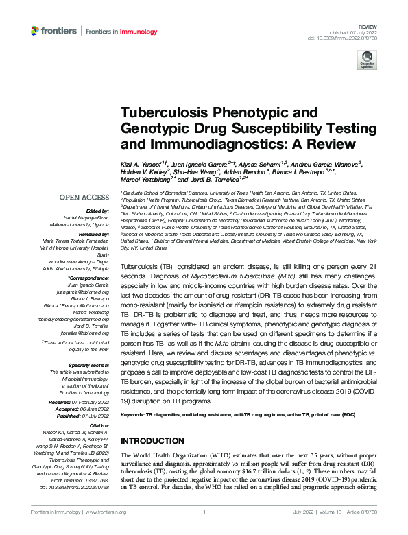 (PDF) Tuberculosis Phenotypic and Genotypic Drug Susceptibility Testing ...
