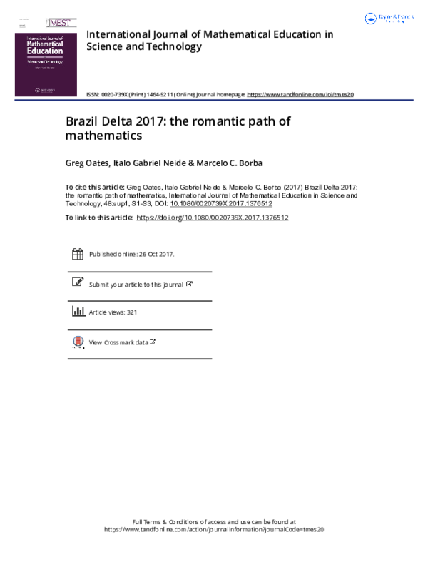 (PDF) Brazil Delta 2017: the romantic path of mathematics