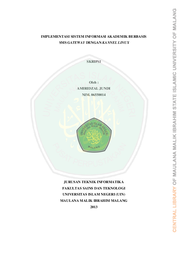 (PDF) Implementasi sistem informasi akademik berbasis SMS gateway dengan Kannel Linux