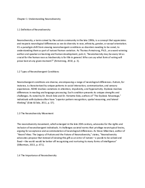 (PDF) Chapter 1: Understanding Neurodiversity
