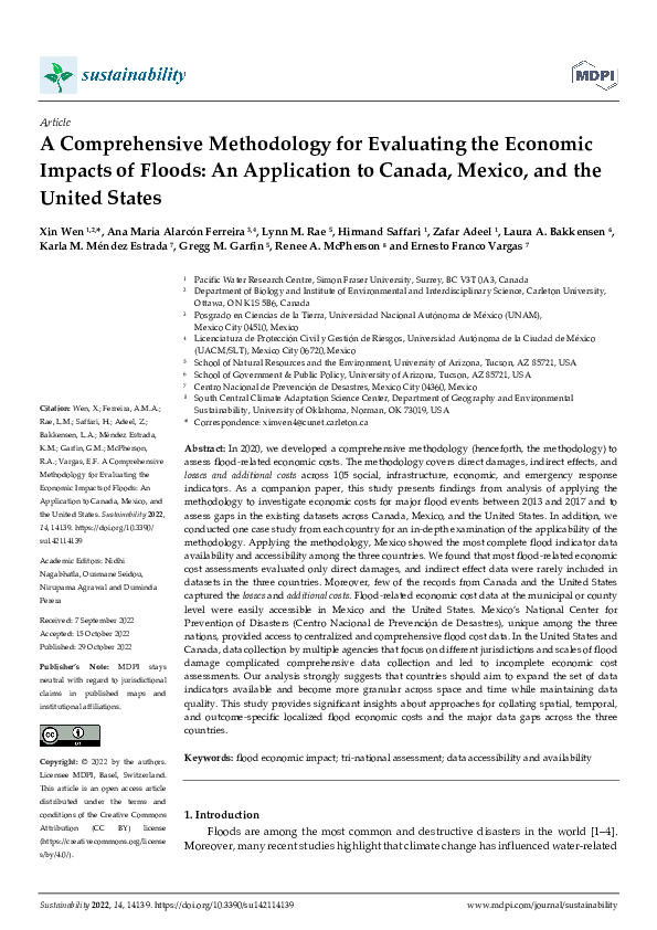 (PDF) A Comprehensive Methodology for Evaluating the Economic Impacts of Floods: An Application ...
