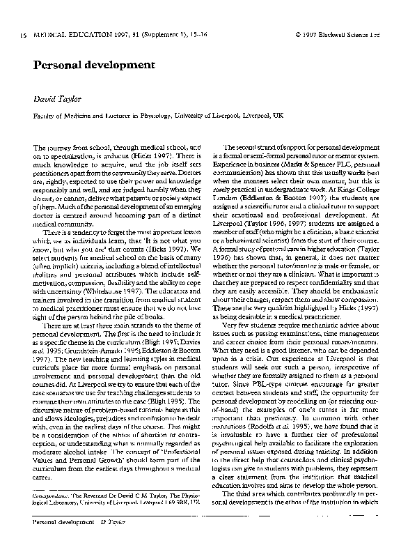 (PDF) Personal development | David Taylor - Academia.edu