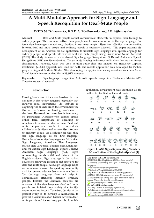 (PDF) A Multi-Modular Approach for Sign Language and Speech Recognition ...