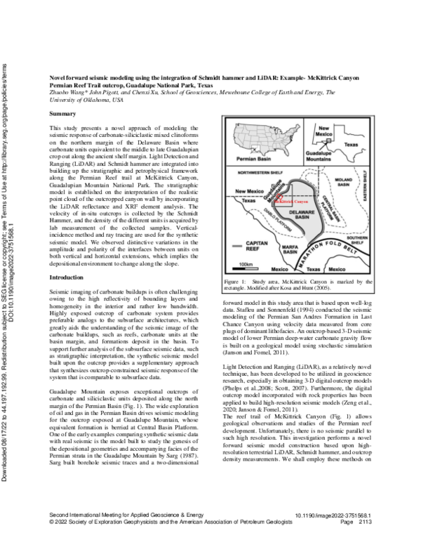 (PDF) Novel forward seismic modeling using the integration of Schmidt ...