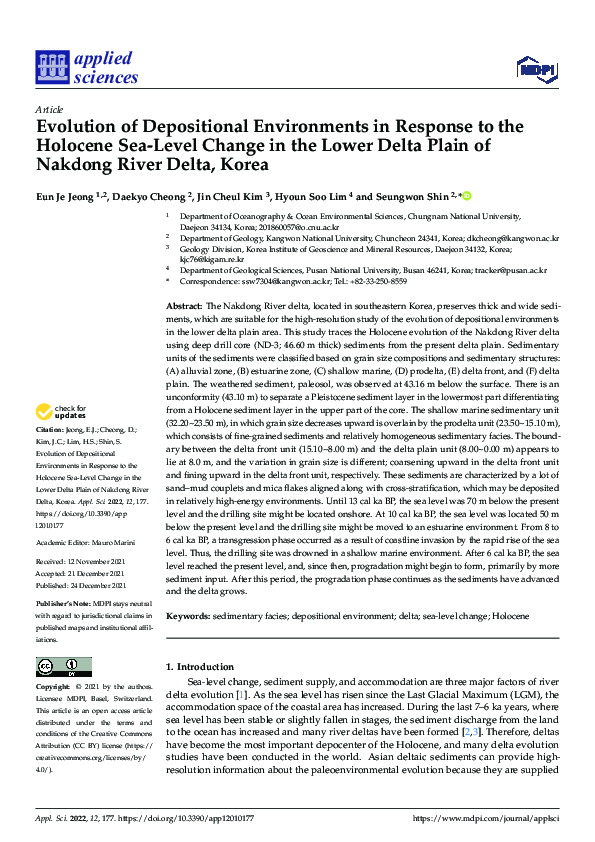 (PDF) Evolution of Depositional Environments in Response to the ...