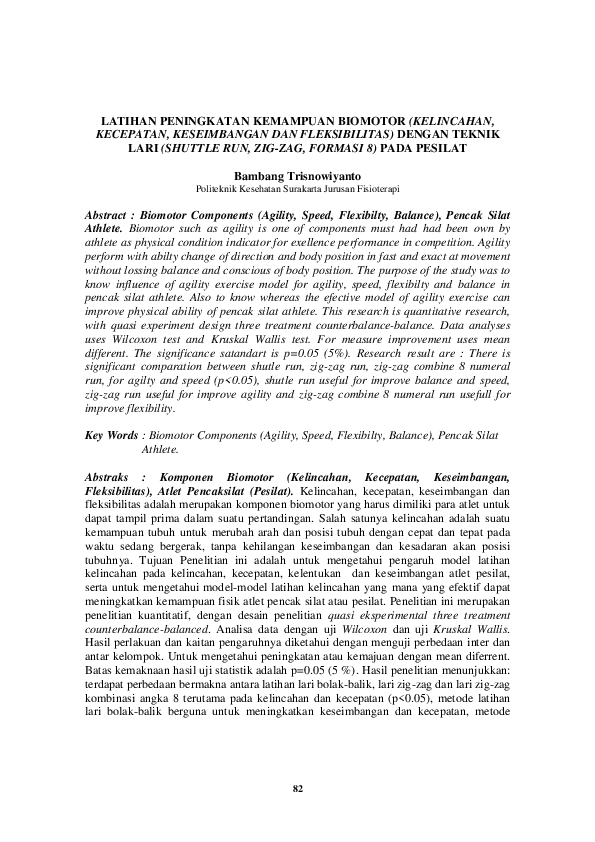 (PDF) Latihan Peningkatan Kemampuan Biomotor (Kelincahan, Kecepatan, Keseimbangan Dan ...