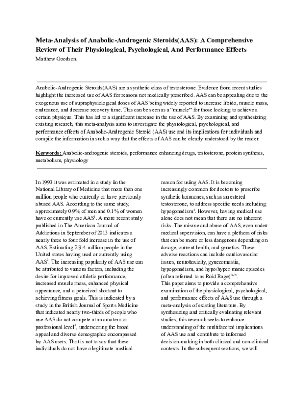 (PDF) Meta-Analysis of Anabolic-Androgenic Steroids(AAS): A ...