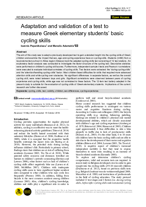 (PDF) Adaptation and validation of a test to measure Greek elementary ...