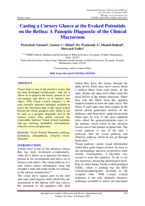 (PDF) Casting a Cursory Glance at the Evoked Potentials on the Retina ...