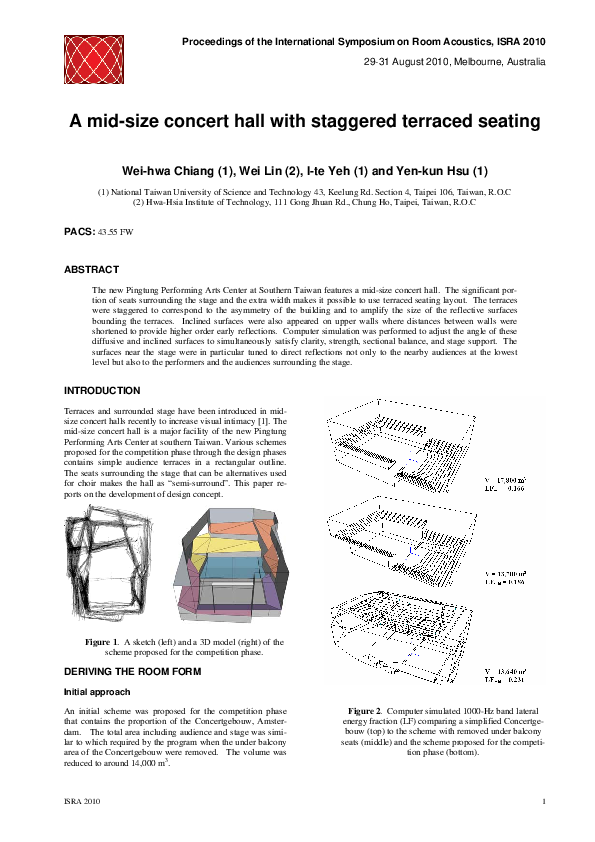 (PDF) A mid-size concert hall with staggered terraced seating