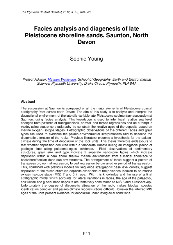 (PDF) Facies analysis and diagenesis of late Pleistocene shoreline ...
