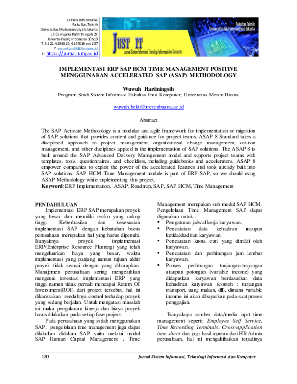 (PDF) Implementasi ERP SAP HCM Time Management Positive Menggunakan ...
