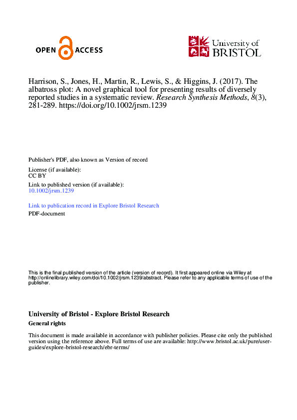 (PDF) The albatross plot: A novel graphical tool for presenting results ...