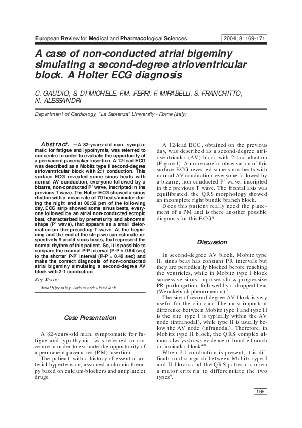 (PDF) A case of non-conducted atrial bigeminy simulating a second ...