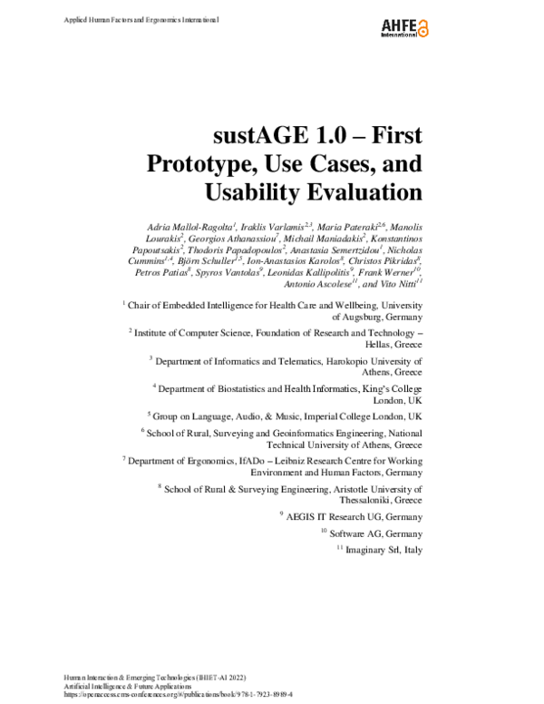 (PDF) sustAGE 1.0 – First Prototype, Use Cases, and Usability Evaluation