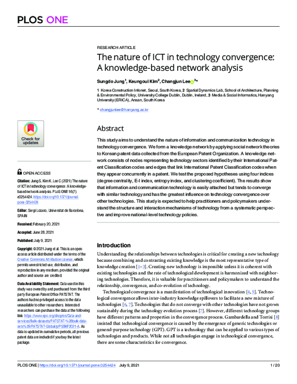 (PDF) The nature of ICT in technology convergence: A knowledge-based ...