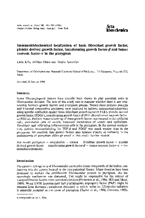 (PDF) Immunohistochemical localization of basic fibroblast growth factor, platelet derived ...