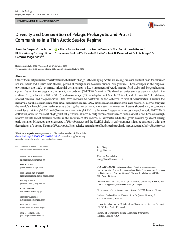 (PDF) Diversity and Composition of Pelagic Prokaryotic and Protist ...