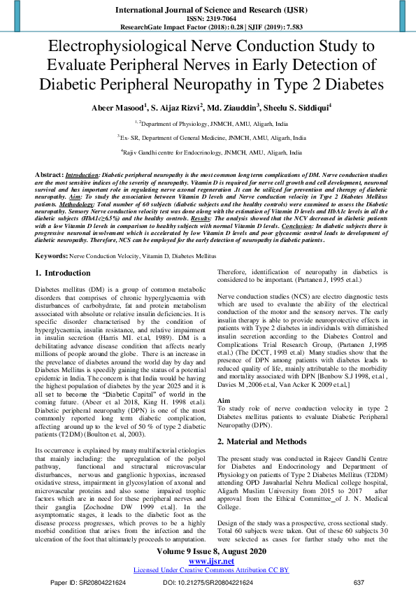 (PDF) Electrophysiological Nerve Conduction Study to Evaluate ...