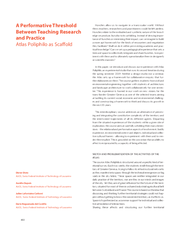 (PDF) A Performative Threshold Between Teaching Research and Practice ...