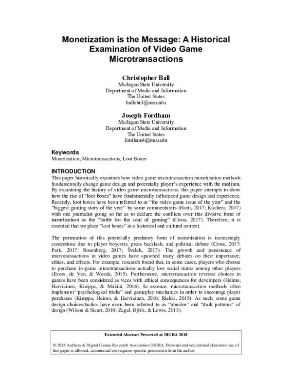 (PDF) Monetization is the Message: A Historical Examination of Video ...