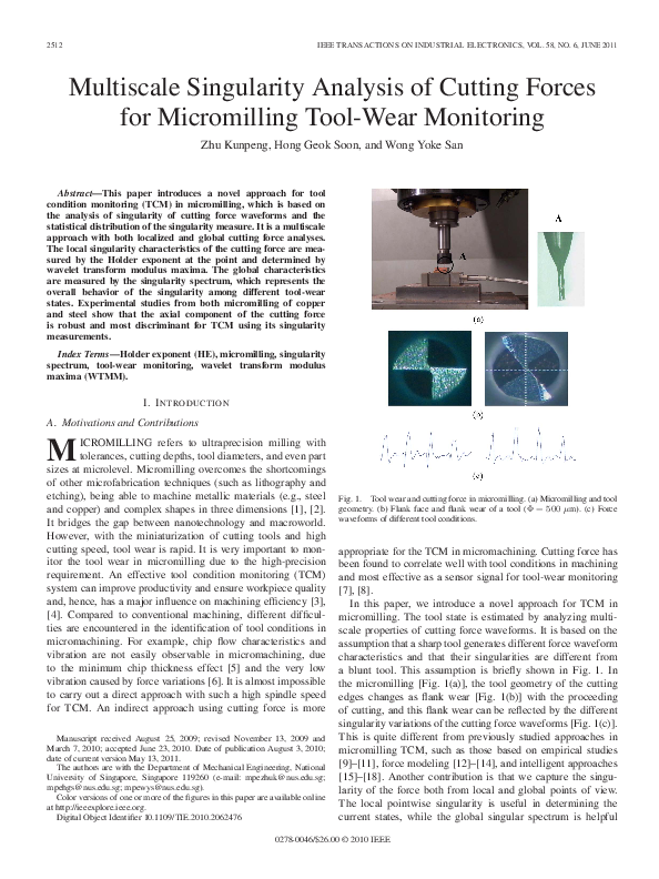 (PDF) Multiscale Singularity Analysis of Cutting Forces for ...