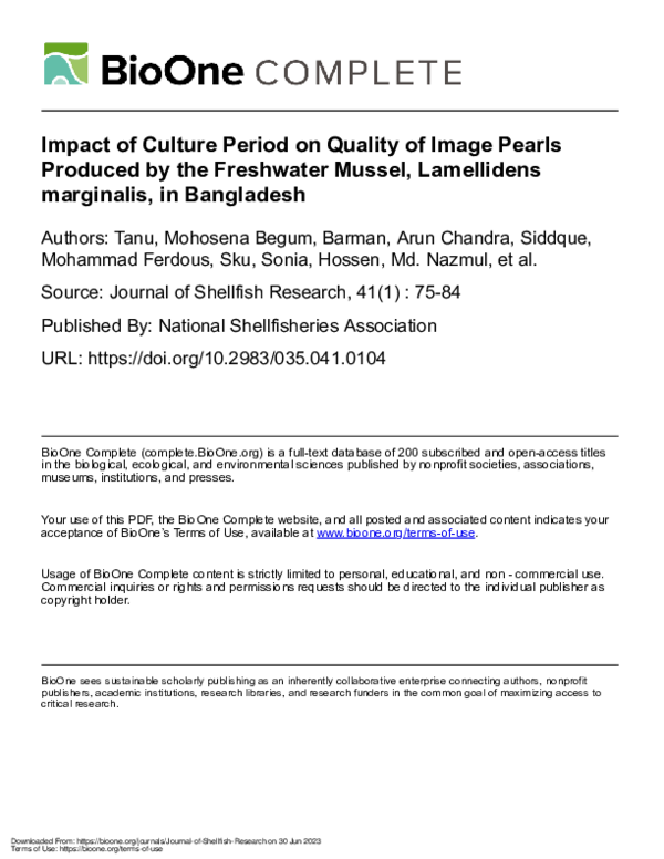 (PDF) Impact of Culture Period on Quality of Image Pearls Produced by ...