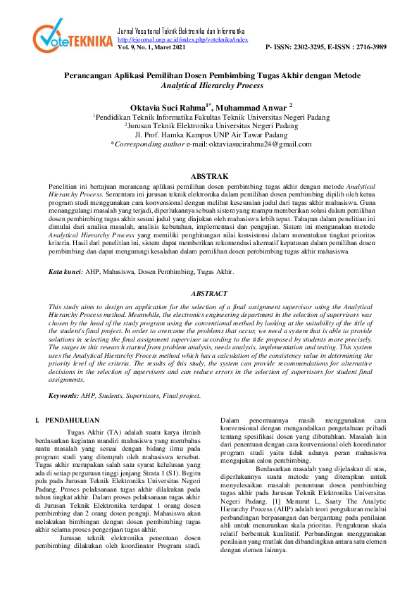 (PDF) Perancangan Aplikasi Pemilihan Dosen Pembimbing Tugas Akhir ...