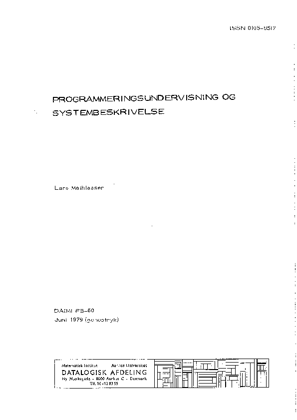 (PDF) Programmeringsundervisning og Systembeskrive