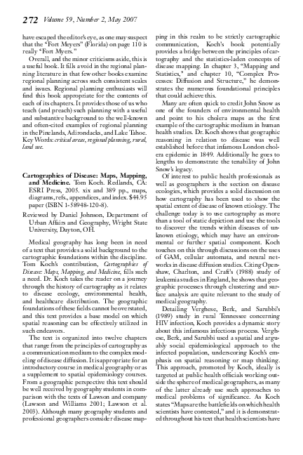 (PDF) Cartographies of Disease: Maps, Mapping, and Medicine