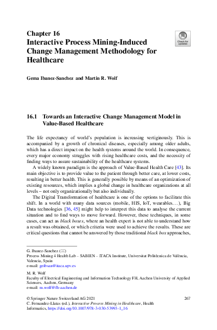 (PDF) Interactive Process Mining-Induced Change Management Methodology for Healthcare