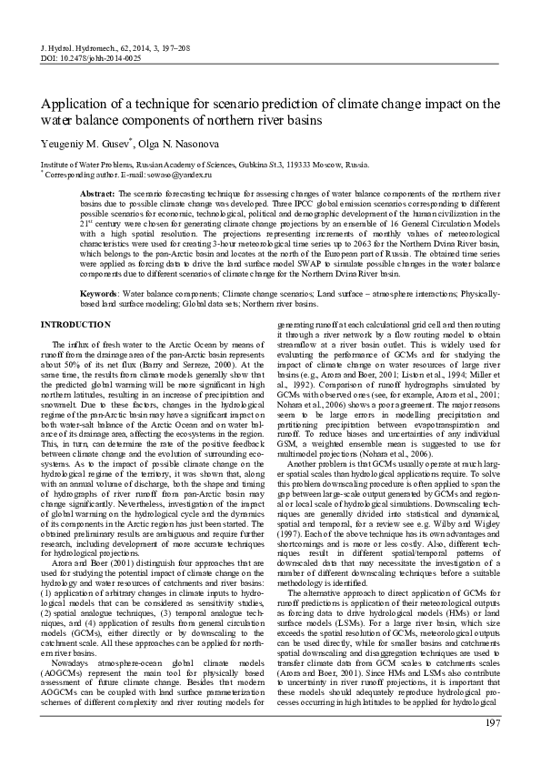 (PDF) Application of a technique for scenario prediction of climate ...