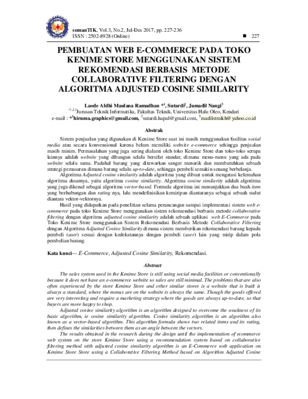 (PDF) Pembuatan Web E-Commerce Pada Toko Kenime Store Menggunakan ...