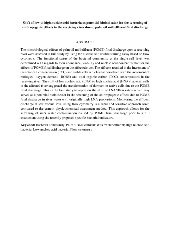 (PDF) Shift of low to high nucleic acid bacteria as a potential ...
