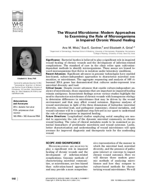 (PDF) The Wound Microbiome: Modern Approaches to Examining the Role of ...