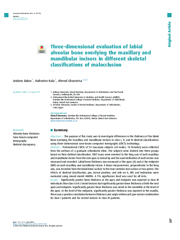 (PDF) Three-dimensional evaluation of labial alveolar bone overlying the maxillary and ...
