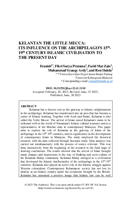 (PDF) KELANTAN THE LITTLE MECCA: ITS INFLUENCE ON THE ARCHIPELAGO'S 15 ...