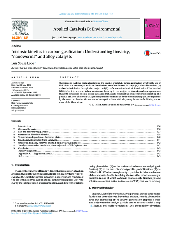 (PDF) Intrinsic kinetics in carbon gasification: Understanding ...
